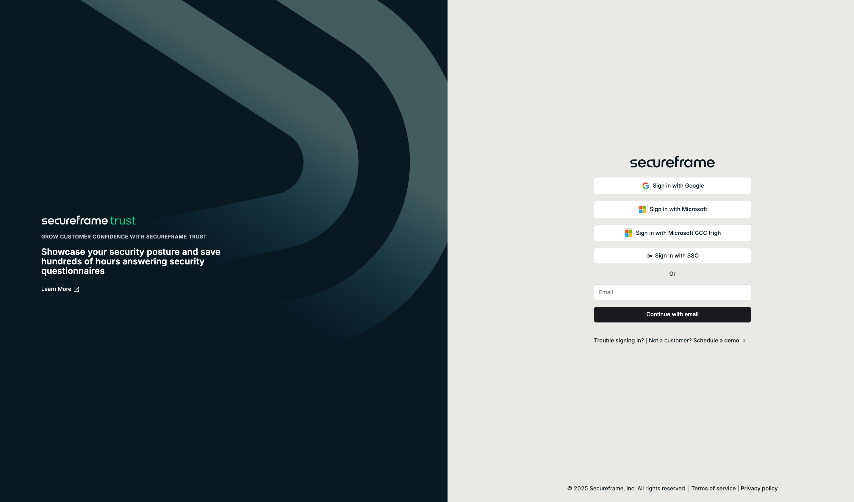 Logging into Secureframe via OAuth or username/password – Secureframe Help Center